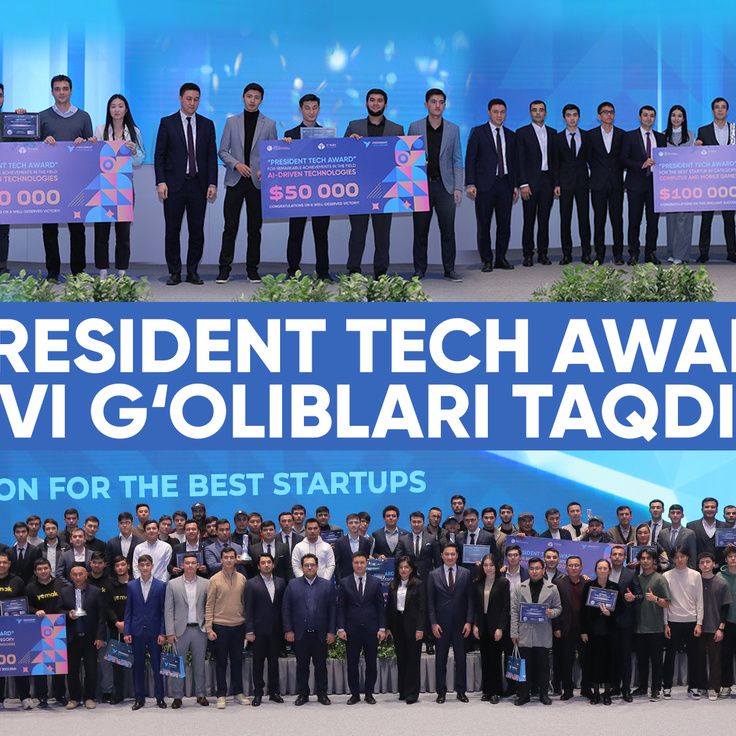 “President Tech Award” tanlovi g‘oliblari taqdirlandi (video)